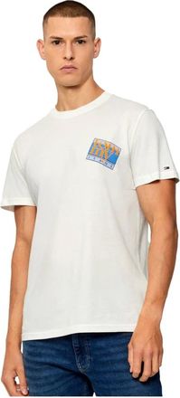 Tommy Jeans Homme, Tops, Blanc, Taille: 2XL TShirt MC Logo Coton