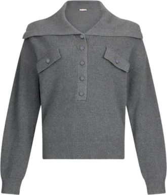 Liu Jo Femme, Tops, Gris, Taille: 38 FR Maglia maxi collo