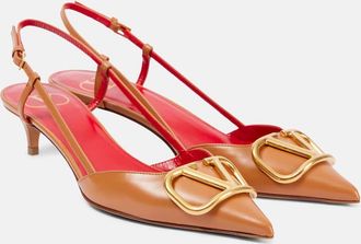 Valentino Garavani Slingback-Pumps VLogo Signature 40 aus Leder