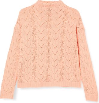 Benetton Damen M/L 1244D2017 LANGÄRMLIGER Rollkragenpullover, Pfirsichrosa 0K7, XS