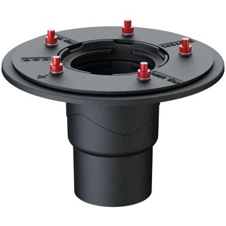 Aco Dachablauf Passavant Spin DN100 Guss Pressdichtflansch Stutzen 90Grad vertikal, 7034.10.12