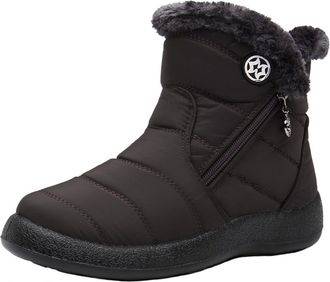 Eagsouni Winterstiefel Damen Winterschuhe Wasserdicht Warm Plush Gefütterte Schneestiefel Stiefeletten Winter Outdoors rutschfeste Stiefel Boots,Kaffee C,41 EU