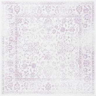 Safavieh Distressed Teppich für Wohnzimmer, Esszimmer, Schlafzimmer - Adirondack Collection, Kurzer Flor, Lila und Elfenbein, 183 X 183 cm
