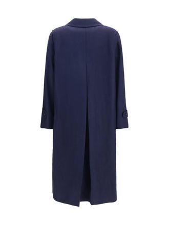 Blaz&eacute; Milano Womens Trench Coat Nitak Woolly Navy Merino Wool