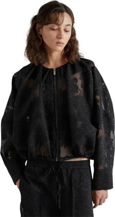 Meimeij Femme, Vestes, Noir, Taille: 36 FR Giaccia scollo rotondo, coulisse interna e zip di metallo sul davanti