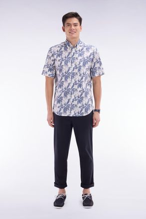 Eden Park Pantalon Chino &Agrave; Taille &Eacute;lastique En Coton Et Lyocell Stretch Marine