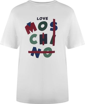 Moschino Jumble Logo Wei&szlig;es T-shirt