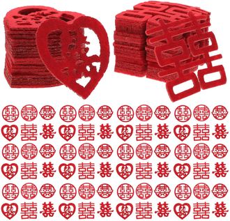 DOITOOL 120 Stück Hochzeitskonfetti Xi Zeichen aus Vliesstoff Dekoratives Chinesisches Konfetti für Tischdekoration Romantisches Partyzubehör für Hochzeitsfei