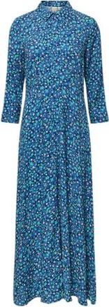 Vero Moda Yassavanna Robe Longue pour Femme S Noos, Vert Piscine/AOP : imprim&eacute; Polly, M