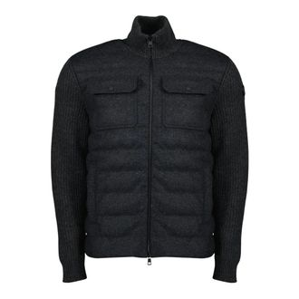 Moncler Homme, Vestes, Gris, Taille: XL Cardigan matelass&eacute; zipp&eacute;
