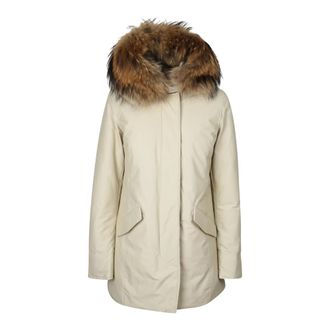 Woolrich Femme, Vestes, Blanc, Taille: 36 FR Veste Blanche Trois-quarts Femme