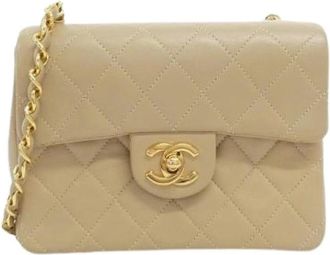 Chanel Sac bandouli&egrave;re en cuir dagneau Pre-owned - Femme - Pre-owned - Beige - Taille: ONE Size