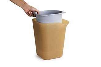 Qualy Qualy Oasis Square Blumentopf Viereckig mit Selbstbew&auml;sserungssystem in der Farbe Braun, Gr&ouml;&szlig;e: L, QL10306-BN-GY, 30x25,7x22,5 cm