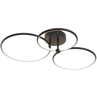 QAZQA joaniqa - LED Dimmable Plafonnier variateur inclus - 3 lumière - L 77.7 cm - Noir - Moderne - éclairage intérieur - Salon I Chambre I Cuisine I