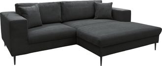 Loftscape home24 Ecksofa Samar Grau Cordstoff Leanca 244 x 83 x 173cm Longchair davorstehend rechts Landhaus