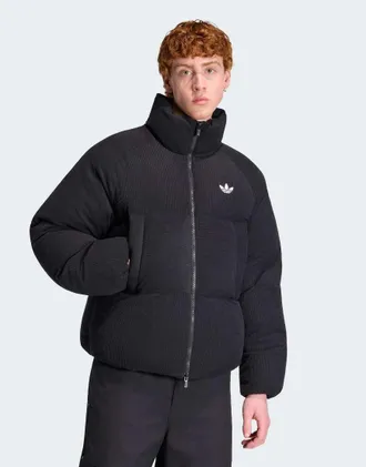 adidas Originals doudoune en velours c&ocirc;tel&eacute; noire