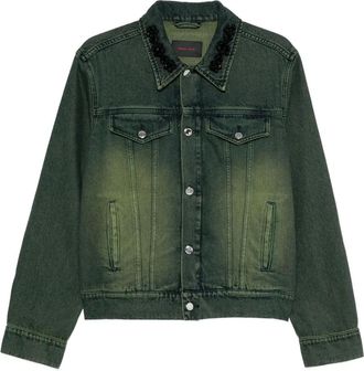 Simone Rocha veste en jean à col à ornements - Vert