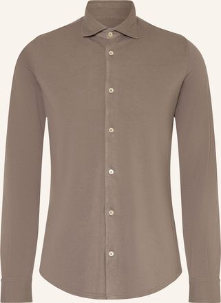Fedeli Fedeli Piqu&eacute;-Hemd Stelve Slim Fit beige