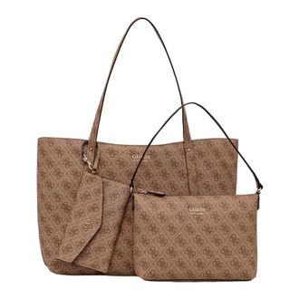Guess Brenton Top Zip Tote - Femme - Sacs - Beige - Taille: ONE Size