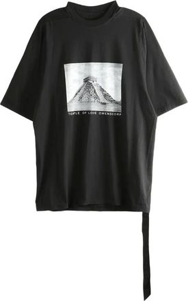 Rick Owens Homme, Tops, Noir, Taille: M T-shirt &agrave; manches courtes avec motif imprim&eacute;