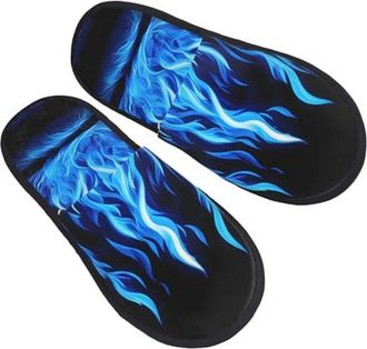 Generic Classiques Peluche Pantoufles Impression Indigo Flame Chausson Maison L&eacute;g&egrave;re Chaussons Femme pour Hiver Femme Ext&eacute;rieur M