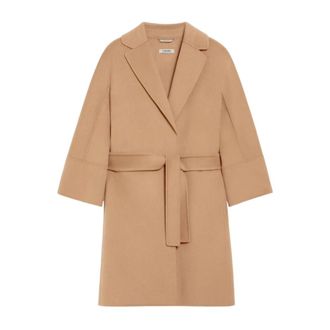 Max Mara Femme, Manteaux, Brun, Taille: 34 FR Manteau Ceintur&eacute; en M&eacute;lange de Laine