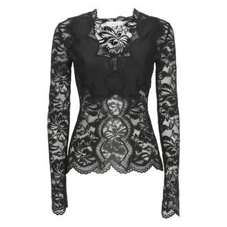 Paco Rabanne Lace Langarmbluse - - Blouses & Shirts - Damen - Schwarzk - S