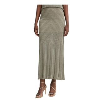 Twinset Jupe Longue Maille Pointelle - Femme - Jupes - Vert - Taille: 36 FR