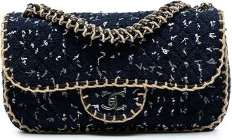 Chanel Hobo Bags - Quilted Tweed St Tropez Flap - Gr. unisize - in Blau - f&uuml;r Damen