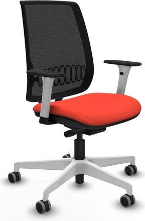 Piqueras y Crespo Schreibtischstuhl Orange Alares mit wei&szlig;en und schwarzen Armlehnen, h&ouml;henverstellbare Lendenwirbelst&uuml;tze, ausgestattet mit Syncro/Traslack und injizie