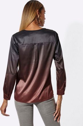 Cr&eacute;ation L Klassische Bluse Satin-Bluse Langarm