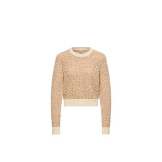 Moncler Moncler Pull En Laine M&eacute;lang&eacute;e, Femme, Beige, Taille: Xl