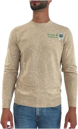 Saint Barth Homme, Pulls, Beige, Taille: XL Maglione a girocollo Maglia rasata fn. 12