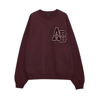 Anine Bing Femme, Sweatshirts et sweats &agrave; capuche, Rouge, Taille: 42 FR SweaT-shirt &agrave; Patch Chenille Bordeaux Fonc&eacute;
