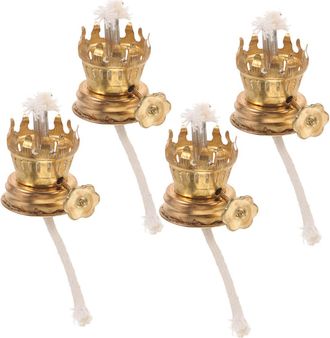 DOITOOL 4 St&uuml;ck Metallregler f&uuml;r Retro Petroleumlampen &Ouml;llampenbrenner mit Docht Vintage &Ouml;llampenfassung Kerosinlampenzubeh&ouml;r f&uuml;r Camping und Zuhause