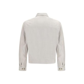 Brunello Cucinelli Mens Beige Leather Jacket Clothing