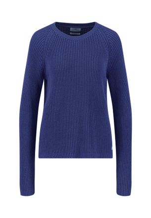 Fynch-Hatton Strickpullover aus Baumwolle mit Rundhalsausschnitt Aura Blue/M