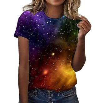 Generic Tee Shirt Femme Grande Taille D&eacute;t&eacute; Manche Courte Basic Hauts T-Shirt D&eacute;t&eacute; Casual L&acirc;ches Tops Chic Manche Courtes Chemises L&acirc;che Et Respirant Sport Col