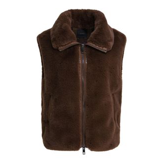 Pinko Faux Fur Weste - - Jackets - Damen - Braun - M