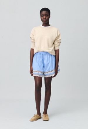 Claudie Pierlot Short ray&eacute; dentelle