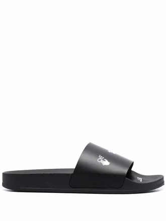 Off-white claquettes &agrave; logo imprim&eacute; - Noir
