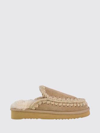 Mou Mules Eskimo en daim avec coutures contrastantes et semelle en EVA