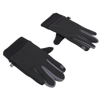 Generic Chauds Dhiver Imperm&eacute;ables Doubl&eacute;s de Polaire pour &eacute;cran Tactile, pour Course &agrave; Pied par Temps Froid, pour Femmes et Hommes (Noir et gris)