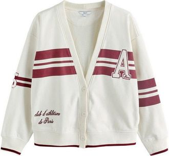 Next Strickjacke Strickjacke mit Baseball-Grafik im College-Look (1-tlg)