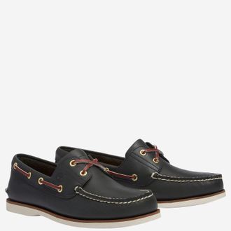 Timberland Mens Boat Shoes Classic Leather Blue