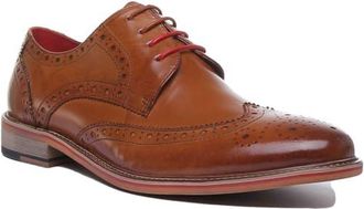 Justinreess England Dover Chaussures derby en cuir pour homme effet bois avec lacets contrast&eacute;s (marron, 46), marron, 46 EU