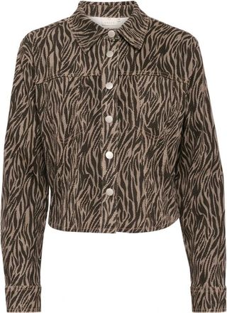 Kaffe Femme, Blouses et Chemises, Brun, Taille: 40 FR Chemise en Denim Plume Gris / Animal Noir