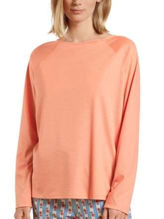 CALIDA Damen Shirt, aus der Serie Favourites in orange, Langarm, Rundhals, 95% Baumwolle