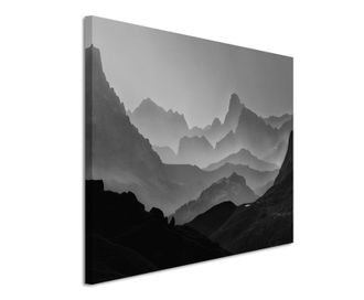 Paul Sinus Art 50x70cm Wandbild Fotoleinwand Bild in Schwarz Weiss Landschaft Berge