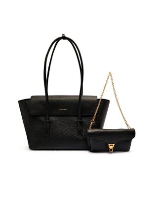 Coccinelle Double Beat Handtasche aus genarbtem Leder